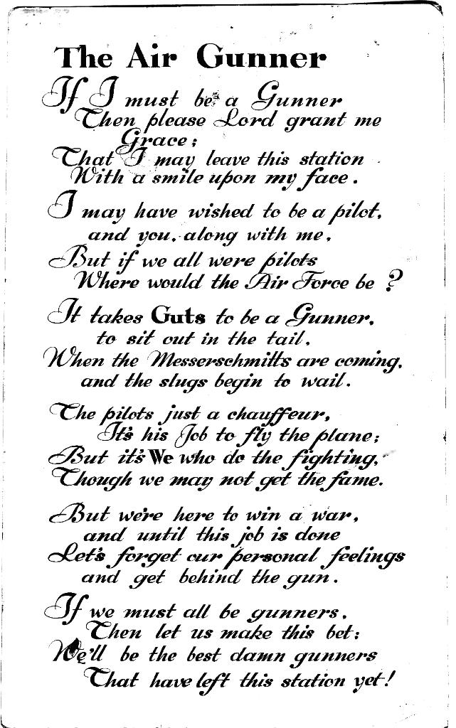 One for All the Air Gunners – RAF PATHFINDERS ARCHIVE