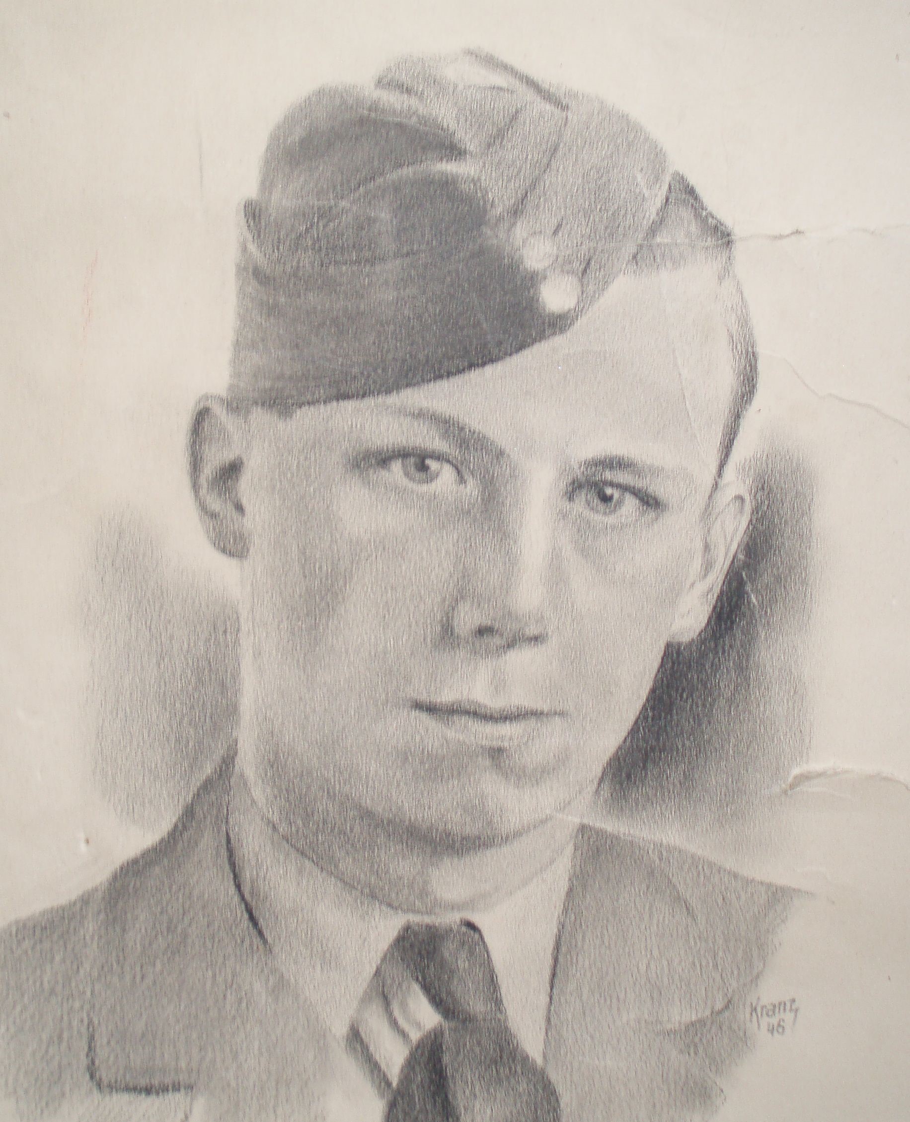 Drawing by German POW of PFF Airman – RAF PATHFINDERS ARCHIVE